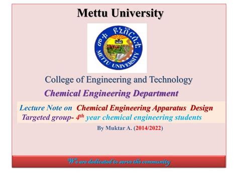 Chemical Engineering Apparatus Design Lecture Notepdf