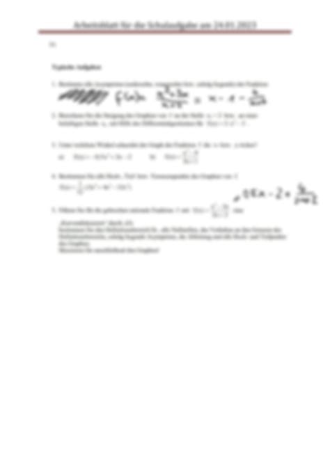 Solution Mathe Probeklausur Analysis Und Geometrie Studypool