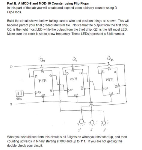 Part E A MOD 8 And MOD 16 Counter Using Flip Flops Chegg Com