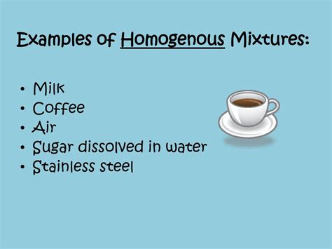 Mixtures Matter Elements Compounds Pure Substances Homogenous Mixture