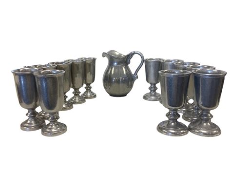 Lot Pewter Goblets