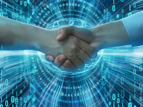Digital Partnership Handshake Stock Image Image Of Deal Digital