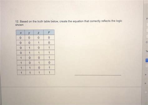 Solved 11 Using The Following Truth Table Write The