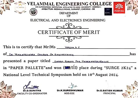 Varsha Ks On Linkedin Technicalsymposium Paperpresentation Robotics