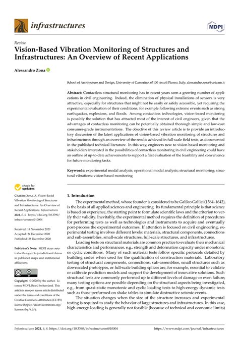 Pdf Vision Based Vibration Monitoring Of Structures And