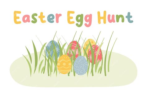 Premium Vector Banner Easter Egg Hunt Flat Vector Illustration
