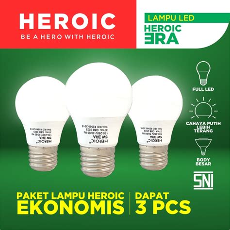 Jual Paket Lampu Led Isi Bohlam Putih Bulb Heroic Era W W W W W Shopee Indonesia