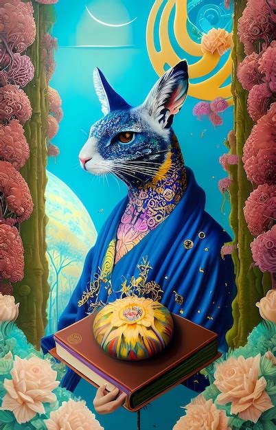 Premium Ai Image A Bunny Magician With His Magic Book