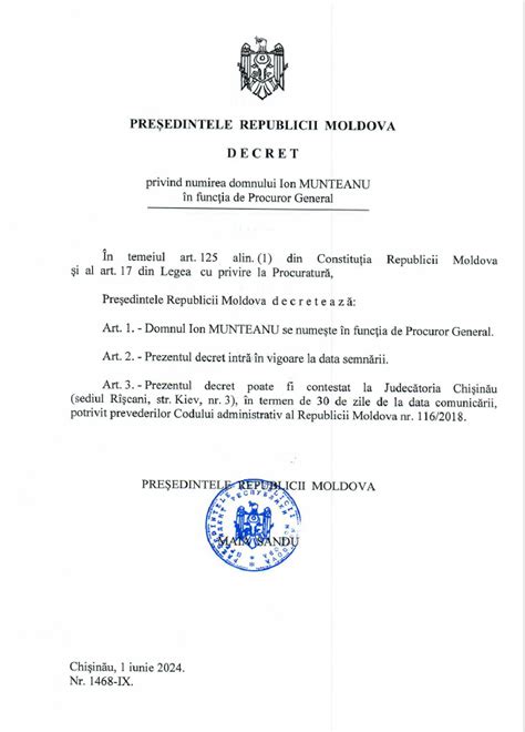 Șefa statului a semnat Decretul de numire în funcție a noului Procuror