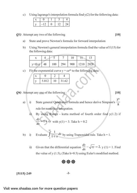 Numerical Methods And Its Applications 2016 2017 B Sc Mathematics Semester 4 Sybsc 2013