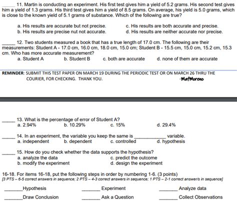 Solved Part I Module WORKING WITH MEASUREMENTS Chegg