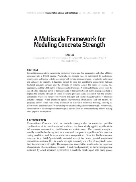 pdf a multiscale framework for modeling concrete strength