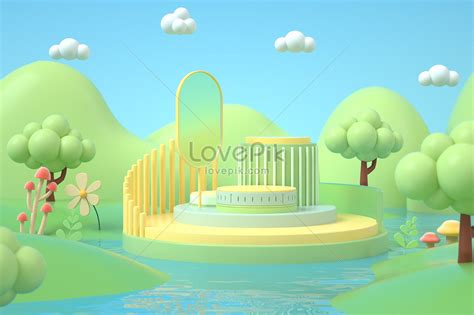 3d입체스프링부스 배경 사진 및 창의적인 일러스트 무료 다운로드 Lovepik