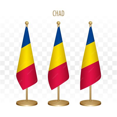 Premium Vector Standing Flag Of Chad 3d Vector Illustration Isolated On White