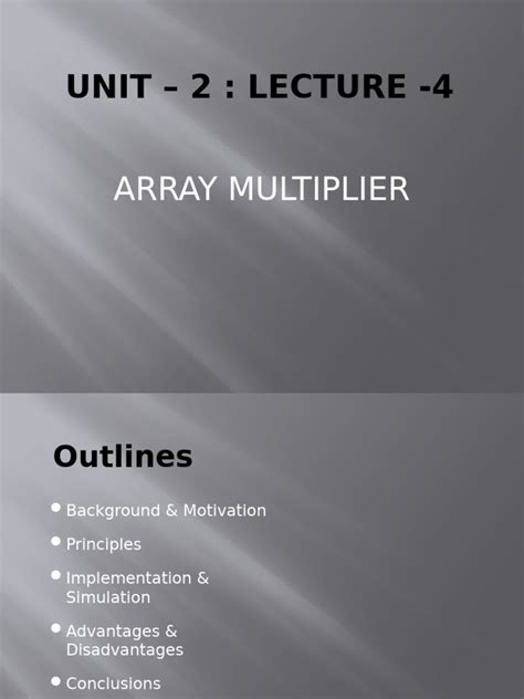 Lecture 4 Array Multiplier Pdf