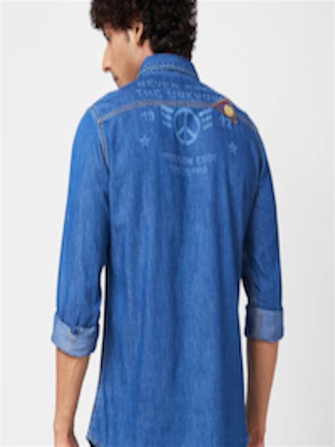 Buy SPYKAR Graphic Printed Slim Fit Opaque Denim Casual Shirt Shirts For Men Myntra