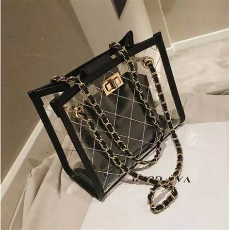 Jual PROMO SALE 10 10 MIKA BORDIR TAS SELEMPANG WANITA PVC PREMIUM TAS TRANSPARAN TAS MIKA