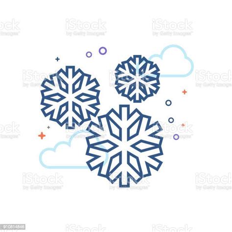 平面顏色圖示雪花向量圖形及更多一月圖片 一月 下雪 冬天 Istock