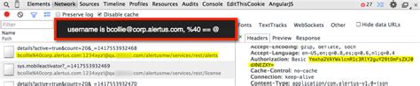 Rest Jquery Ajax Fails When Basic Auth Username Has Symbol Ios