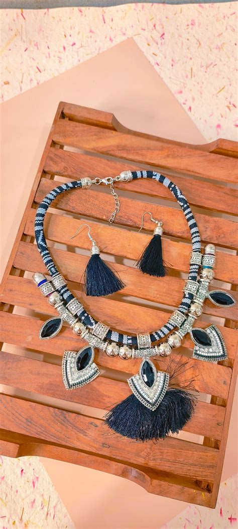 Doriyan Black Necklace Set From House Of Mrigaya By Nandini For Tradi