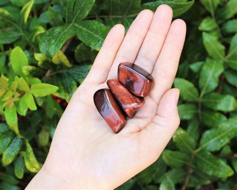 Red Tiger Eye Tumbled Stones Choose How Many Pieces Premium Etsy