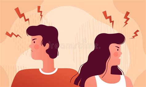 Mamá Trata De Hablar Con Su Hijo Enojado Ilustración Del Vector