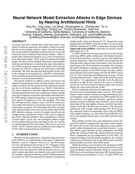 Pdf Neural Network Model Extraction Attacks In Edge Devices By · Ploy Neural Networks