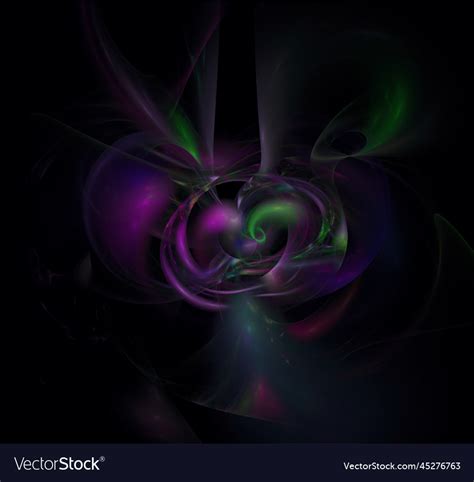 Bright Purple Green Abstract Pattern On Black Vector Image