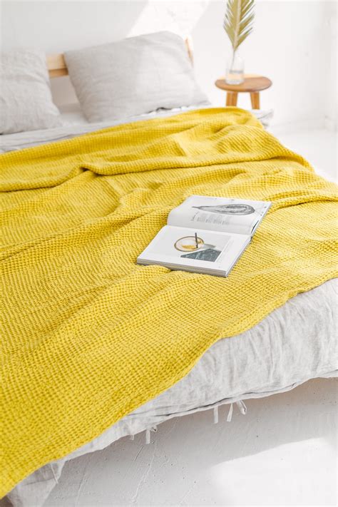 Waffle Linen Blanket Linen Throw Blanket Linen Bed Throw In Etsy UK