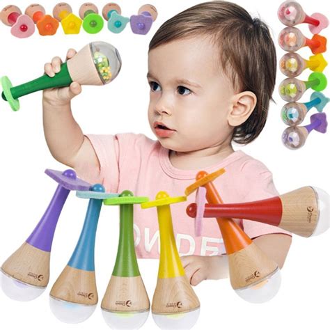 Drewniany Instrument Tęczowy Marakas Classic World INSTRUMENTY DLA