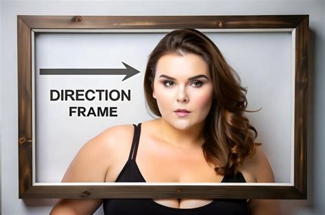 Plus Size Model Arrow Border Frame With Direction Text Concept As A