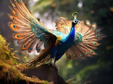 Premium Ai Image Peacock Running Towards The Camera