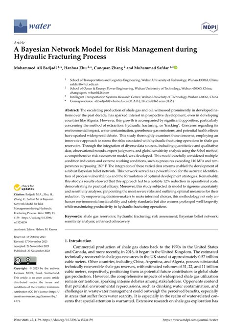 PDF A Bayesian Network Model For Risk Management During Hydraulic Fracturing Process
