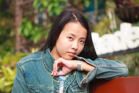 Woman In Jeans Shirt Posing Stock Image Image Of Casual People 32319907