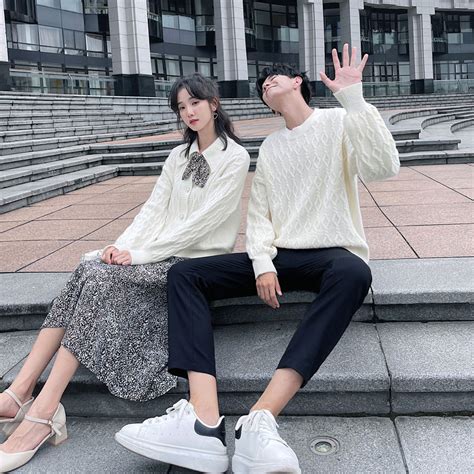 情侣装冬装2022秋冬新款韩版圣诞慵懒宽松毛衣过年针织衫男roora虎窝淘