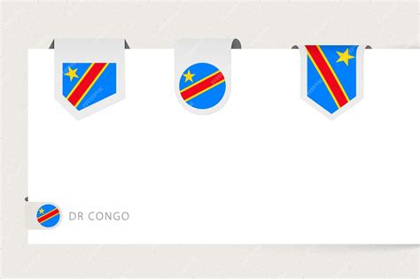 Premium Vector Label Flag Collection Of Dr Congo In Different Shape