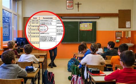 Pokazała plan lekcji Dwie lekcje religii umieszczono w środku dnia
