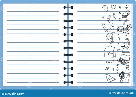 Babe Doodle On Notebook Page Vector Background File Stock Vector Illustration Of Study Draw