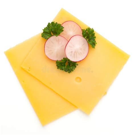Cheese Slice Isolated On The White Background Stock Image Image Of
