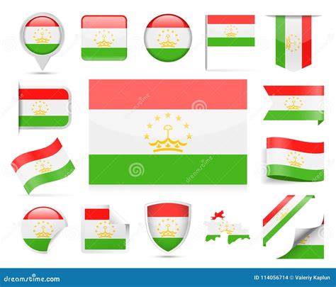 Tajikistan Flag Vector Set Stock Illustration Illustration Of Freedom