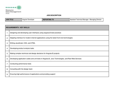 Jd Angular Developer Pdf