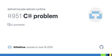 C Problem · Issue 951 · Dotnetvscode Dotnet Runtime · Github