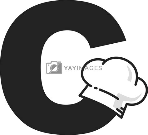 Kitchen Utensil Chef Hat Alphabet Theme Logo Icon Sign Vector By