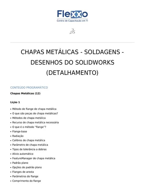 Chapas Metálicas Soldagens Desenhos Do Solidworks Detalhamento
