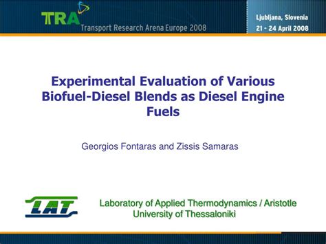 Ppt Experimental Evaluation Of Various Biofuel Diesel Blends As Diesel Engine Fuels Powerpoint