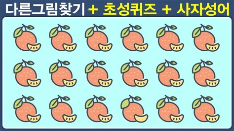 【초성퀴즈】 429 집중력 기억력 관찰력 두뇌운동 치매예방 【틀린그림찾기】 Youtube