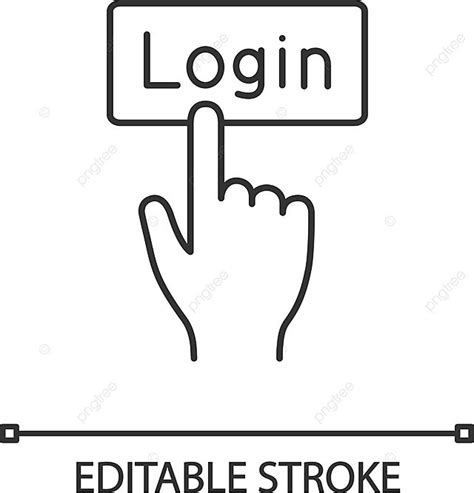 Login Button Click Linear Icon Authorization Avatar Button Vector Authorization Avatar Button