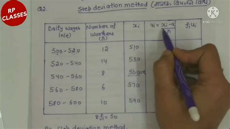 Math Class 10th Chapter 14 Exercise 141 Question 2 Step Deviation