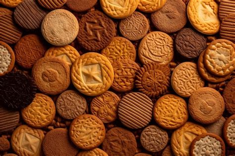 Premium Photo Assorted Cookies And Biscuits In Various Shapes