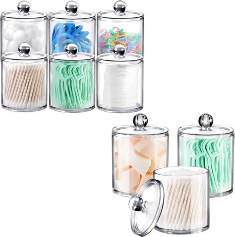 6 Pack Of 12 Ozand3 Pack Of 12 Oz Qtip Dispenser Apothecary Jars